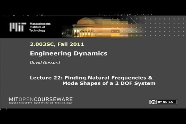 31. Finding Natural Frequencies & Mode Shapes of a 2 DOF System